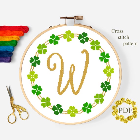 Letter W Modern Cross Stitch Pattern PDF Monogram Counted | Etsy