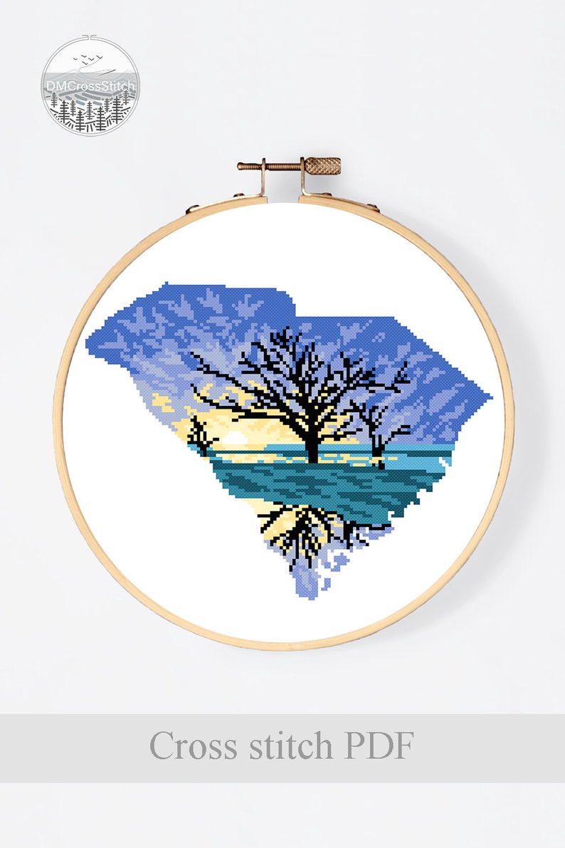 South Carolina State Modern Cross Stitch Pattern PDF Map - Etsy