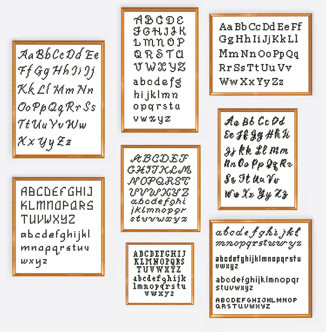 Set of 29 Small Cross Stitch Fonts Patterns Tiny Alphabets - Etsy