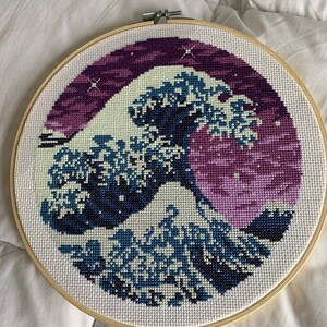 Waves Modern Cross Stitch Pattern PDF, Sea Landscape Counted Cross ...