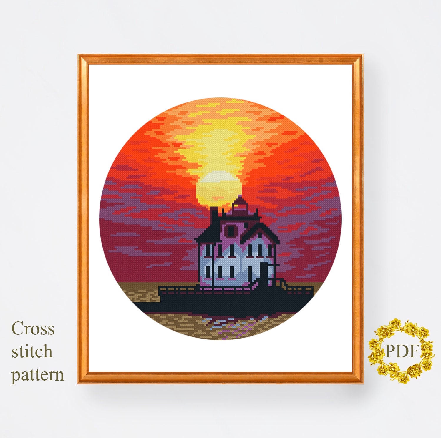 Ohio State Modern Cross Stitch Pattern PDF Landscape Counted | Etsy