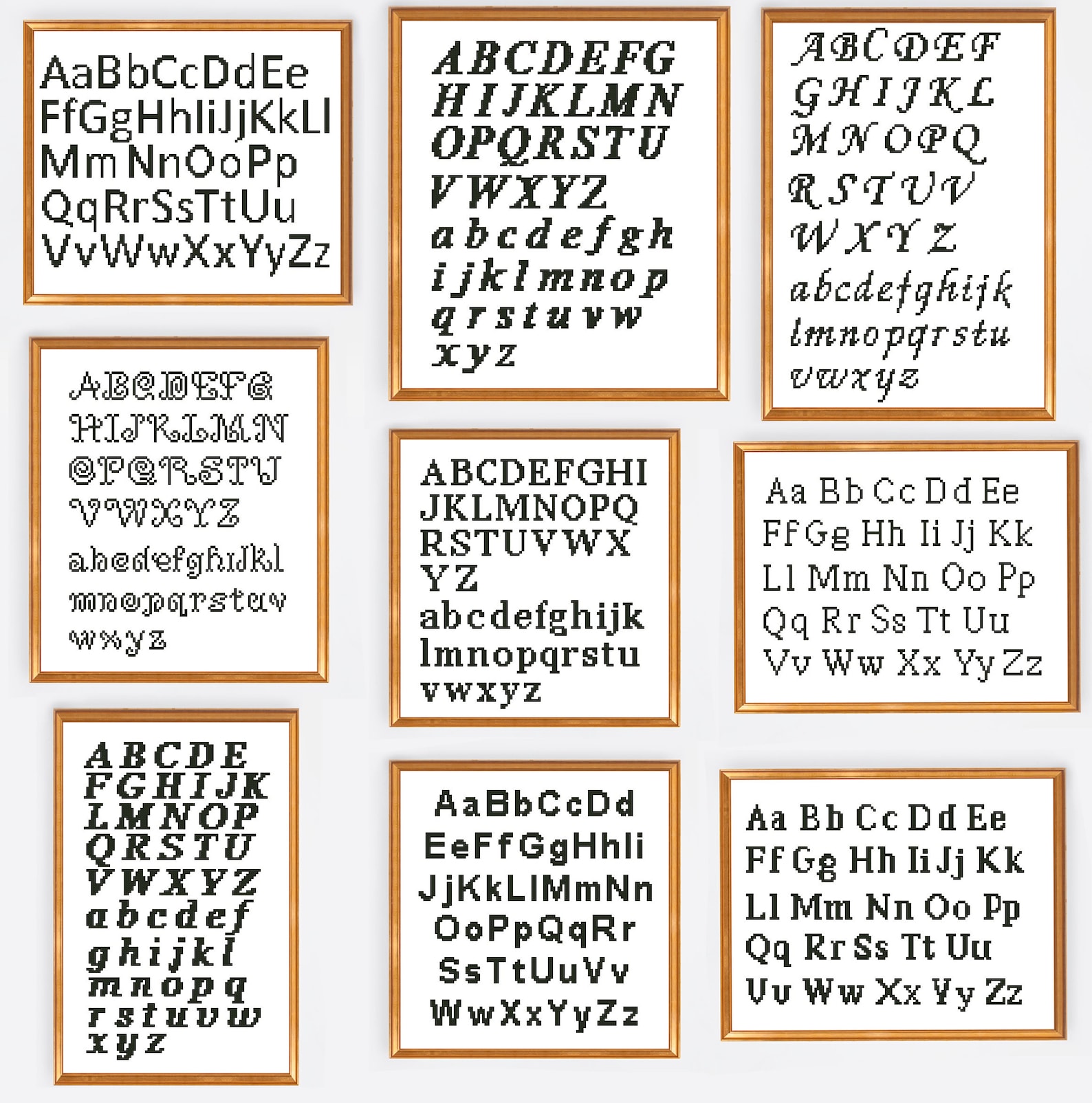 Set of 29 Small Cross Stitch Fonts Patterns Tiny Alphabets - Etsy