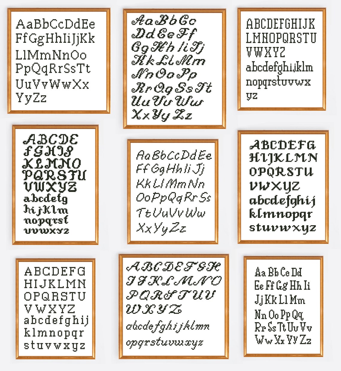 Set of 29 Small Cross Stitch Fonts Patterns Tiny Alphabets - Etsy