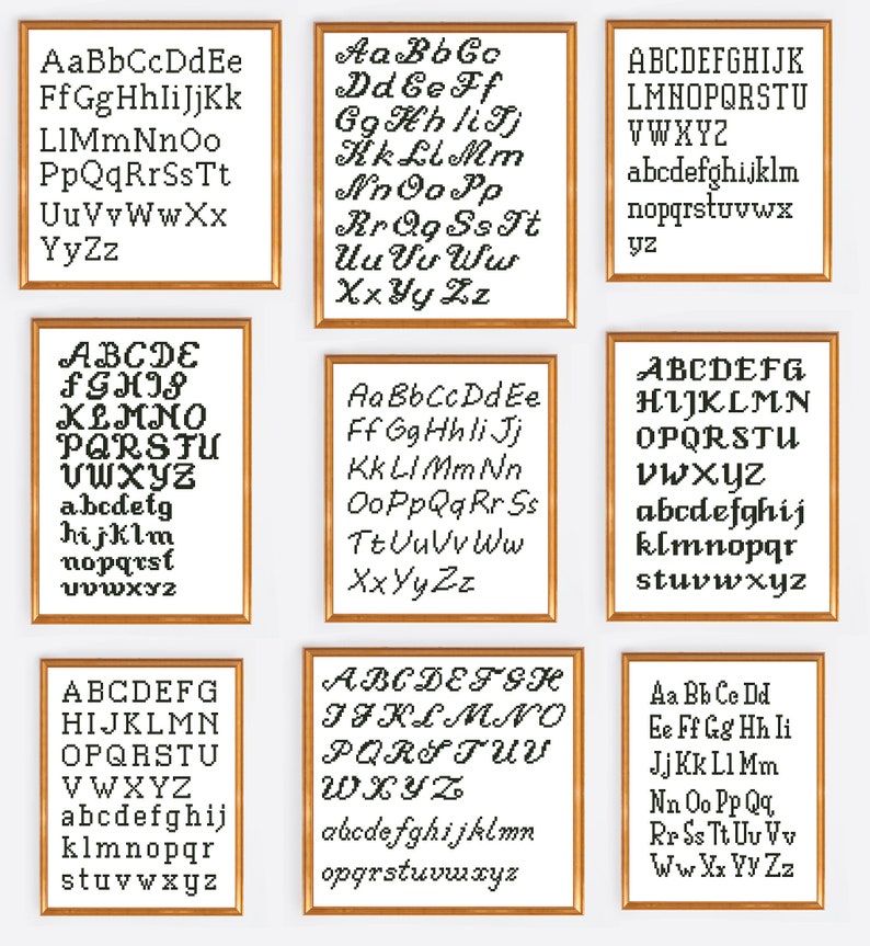 Set of 29 Small Cross Stitch Fonts Patterns Tiny Alphabets - Etsy