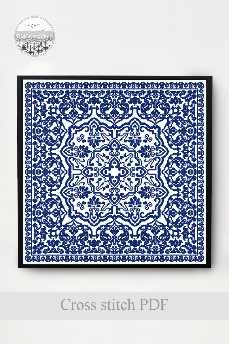 Monochromatic Sampler Cross Stitch Pattern PDF Floral Folk - Etsy