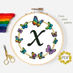 Monogram Baby Modern Cross Stitch Pattern PDF, Letter X Counted Cross ...