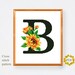 Letter B Modern Cross Stitch Pattern PDF Monogram Floral - Etsy