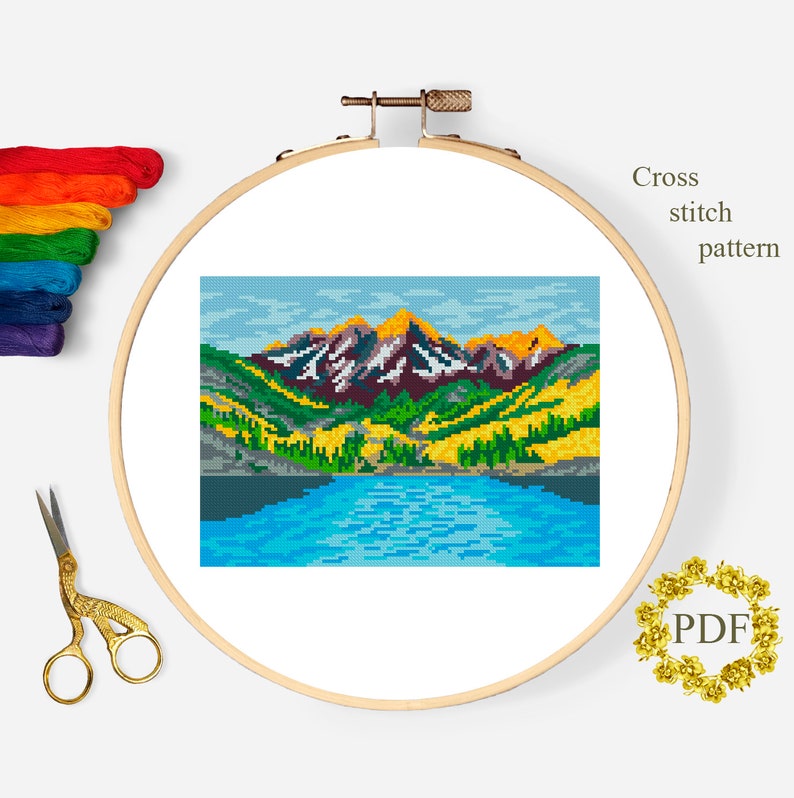 Colorado State Map Modern Cross Stitch Pattern PDF Landscape - Etsy