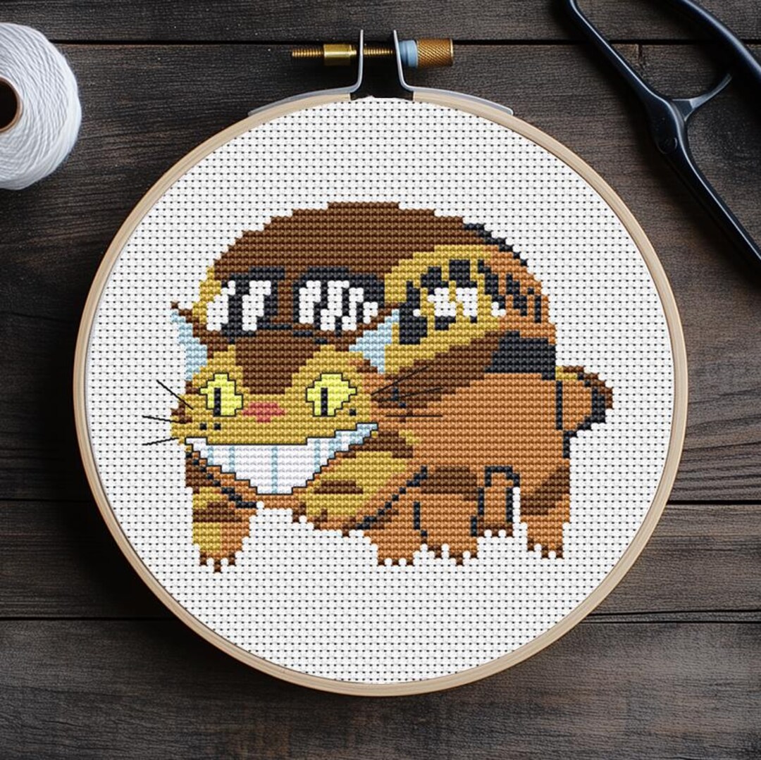 Cute Little Anime Cat Monster Cross Stitch Pattern PDF Easy Cross ...