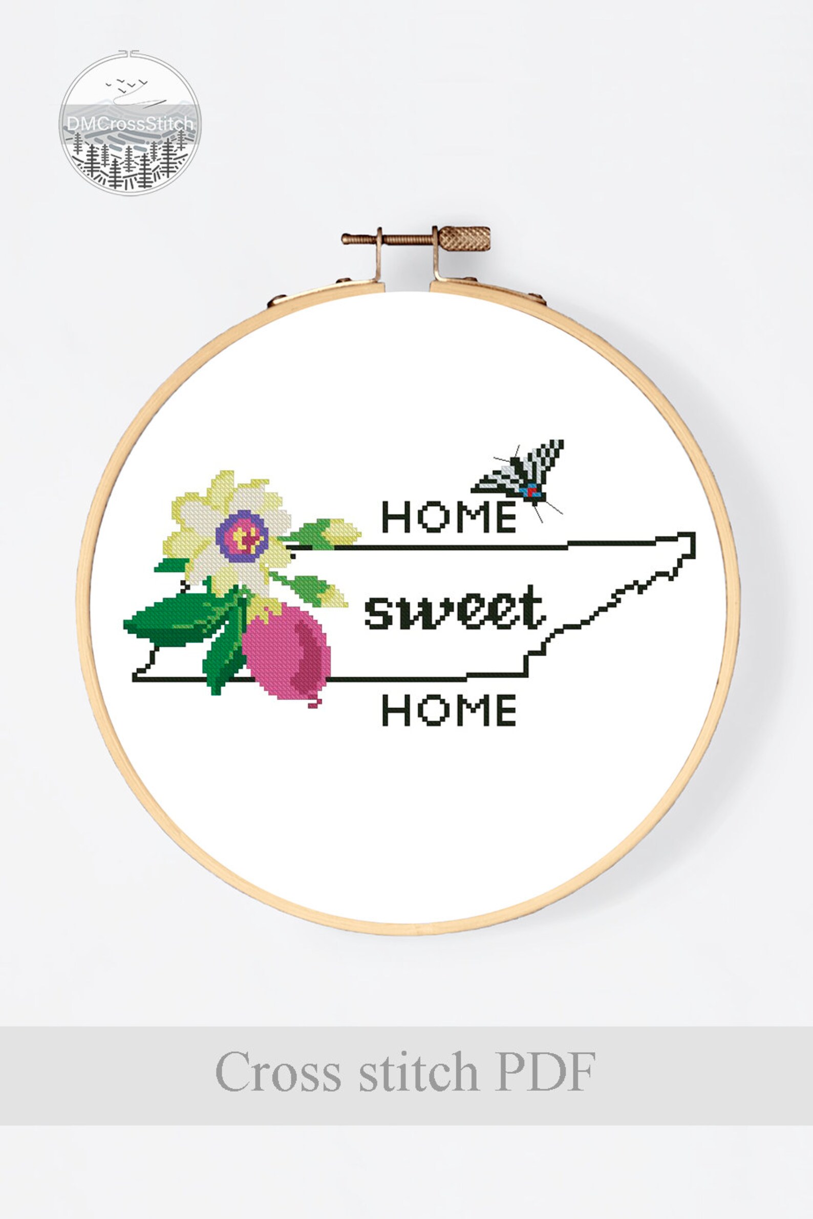 Tennessee State Modern Cross Stitch Pattern PDF, USA Map Counted Cross ...