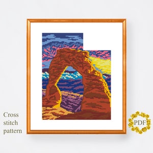 Utah State Map Modern Cross Stitch Pattern PDF, Landscape Counted Cross ...