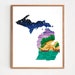 Michigan State Modern Cross Stitch Pattern PDF, Landscape Map Counted ...