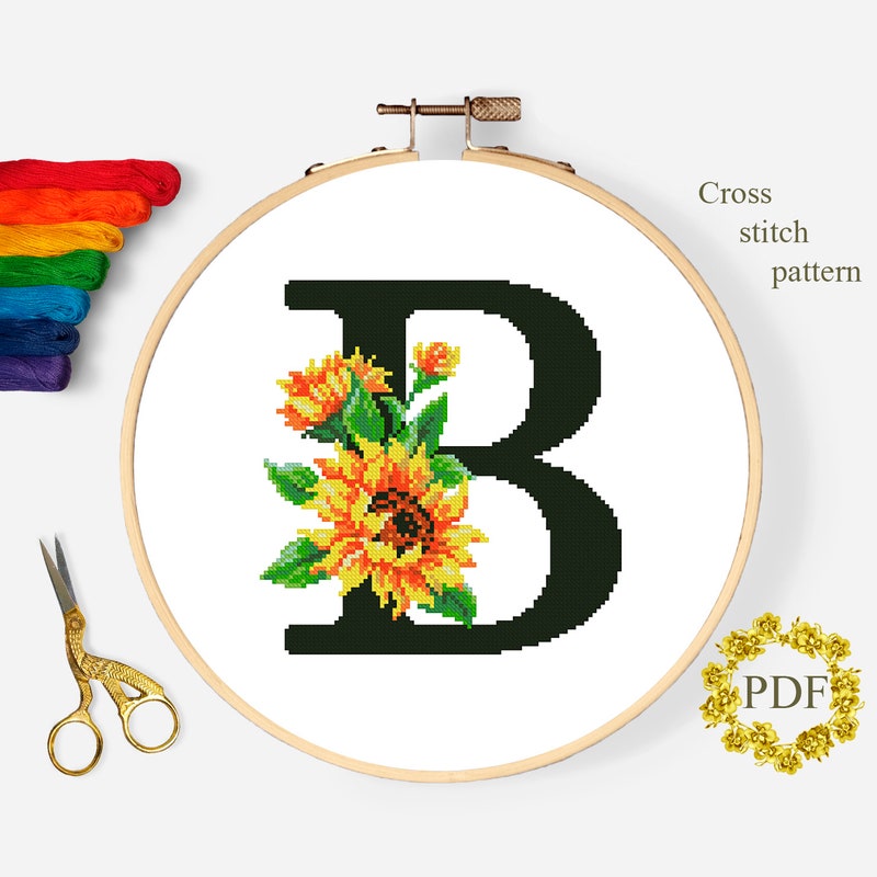 Letter B Embroidery - Etsy