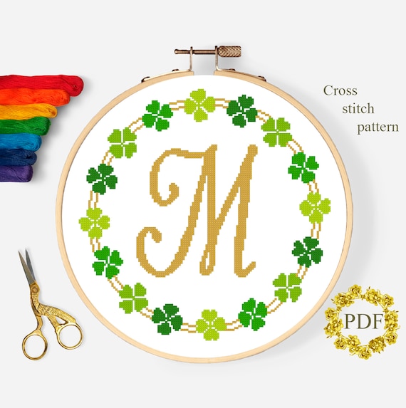 Letter M Modern Cross Stitch Pattern PDF Monogram Counted | Etsy