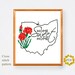 Ohio State Flower Modern Cross Stitch Pattern PDF, USA Map Counted ...