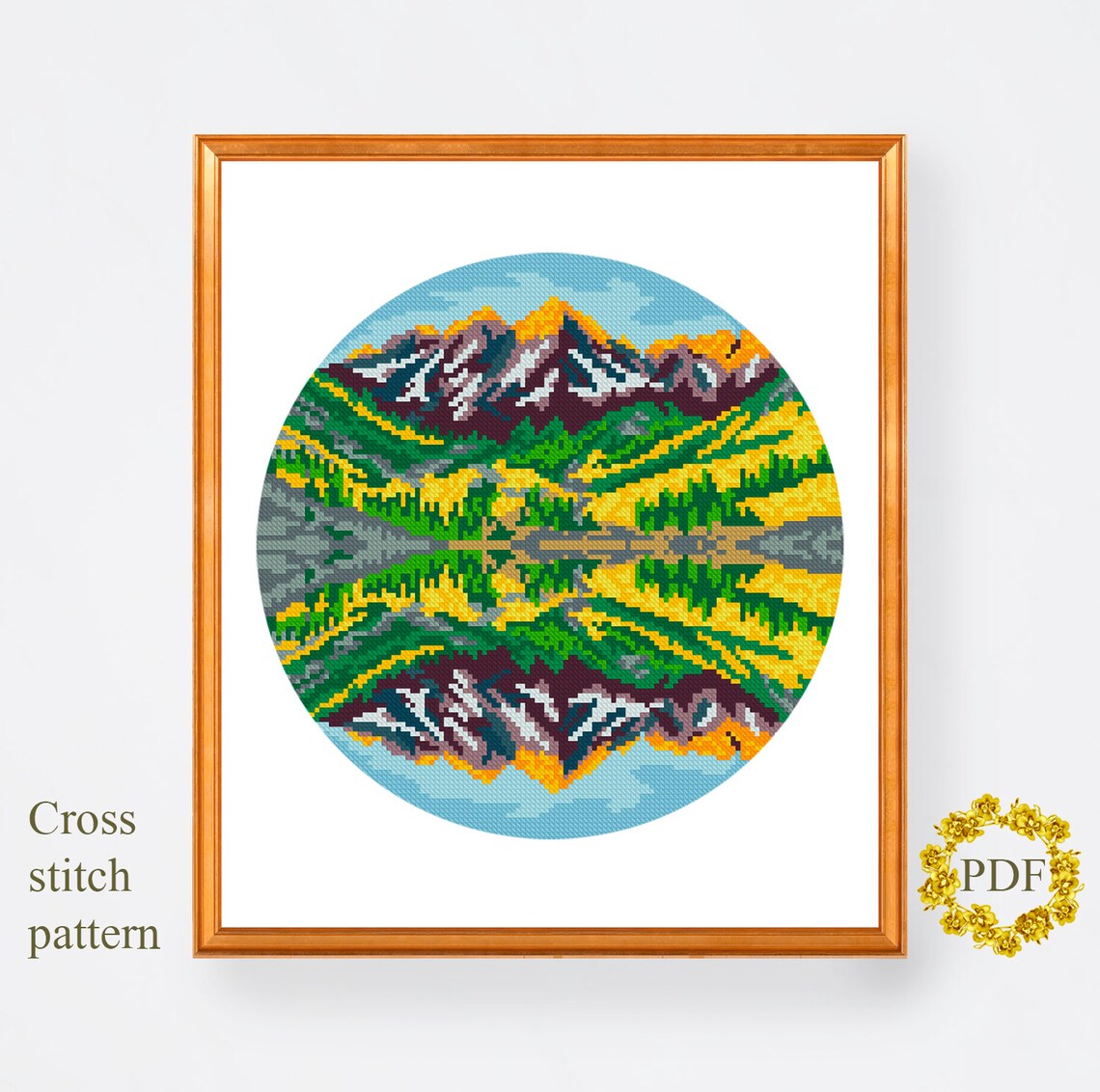 Colorado State Modern Cross Stitch Pattern PDF, Mountain Landscape ...