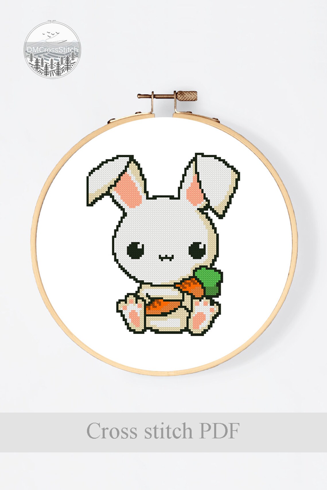 Rabbit Modern Cross Stitch Pattern PDF Cute Animal Counted - Etsy