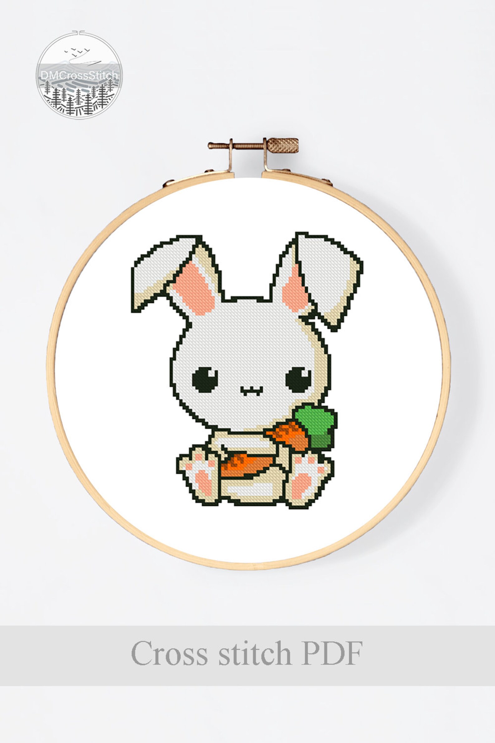 Rabbit Modern Cross Stitch Pattern PDF, Cute Animal Counted Cross ...