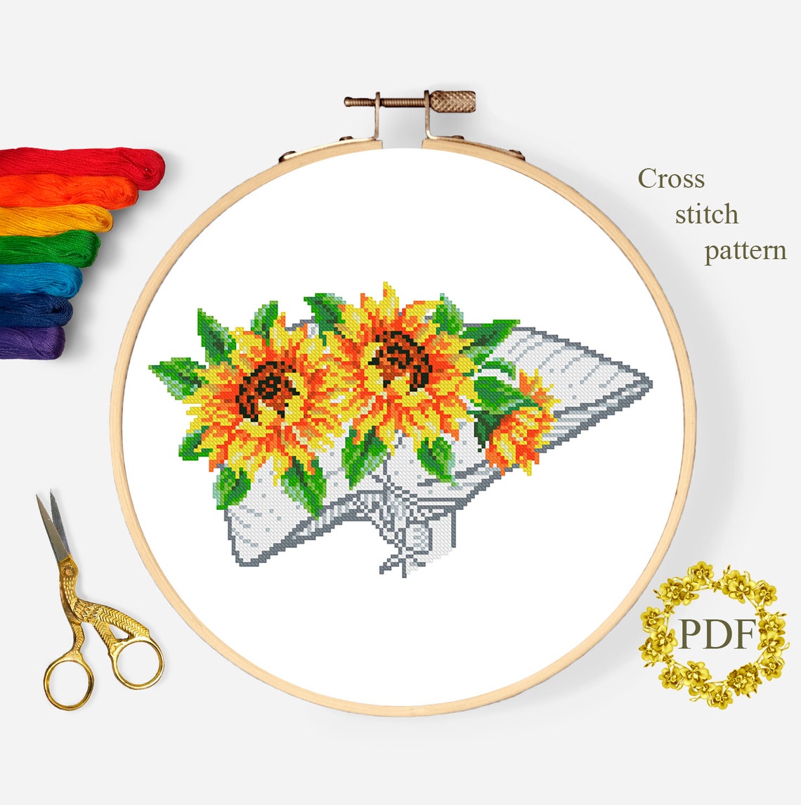 Liver Floral Modern Cross Stitch Pattern PDF Anatomy Counted - Etsy
