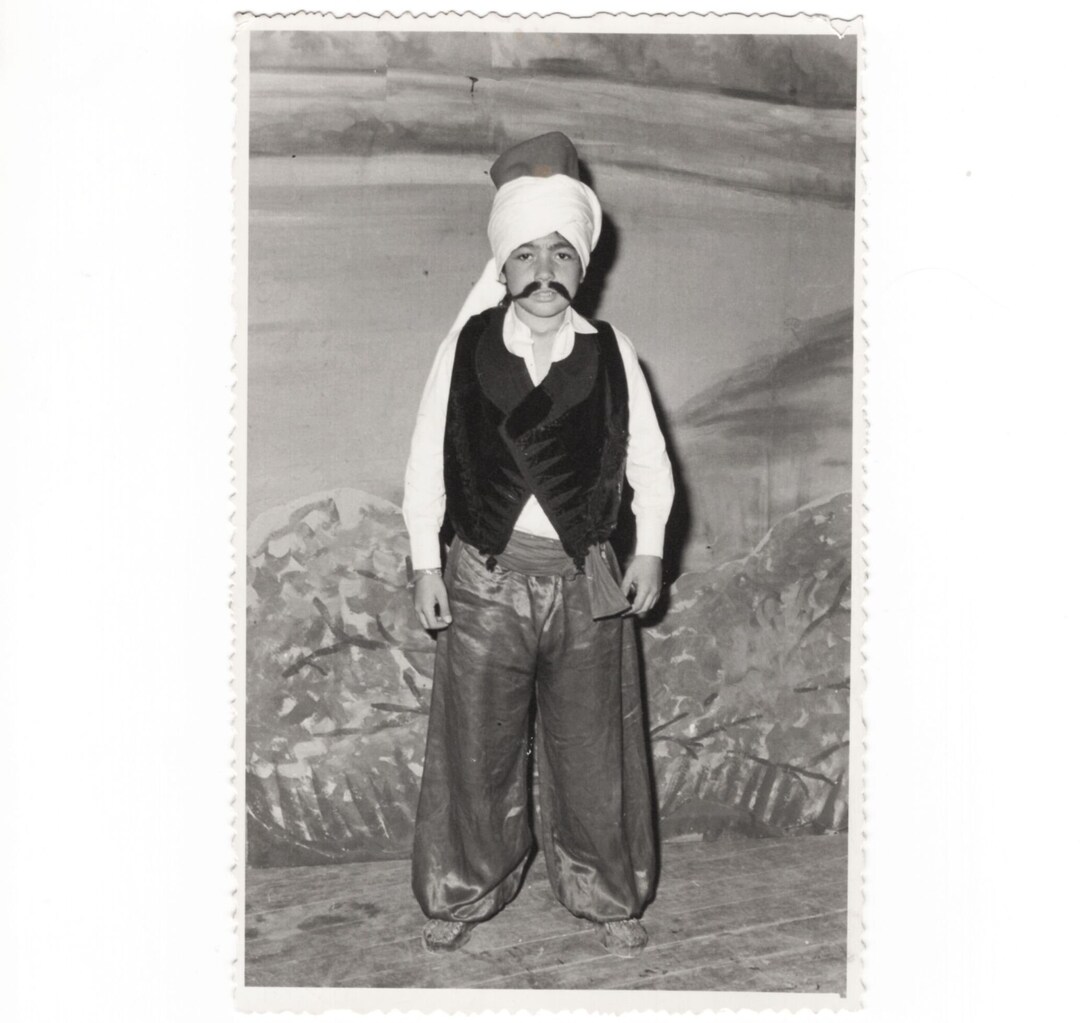 Costumed Child Photo, Little Boy in Oriental Outfit, Vintage Photo ...