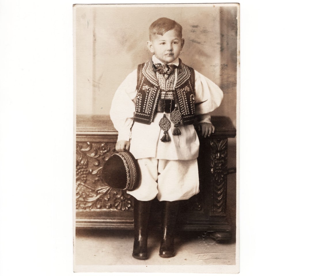 Antique Boy Photo, Little Boy in Croatian FOLK DRESS, Ex-yugoslavia ...