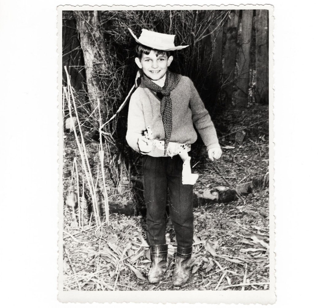 THE YOUNG COWBOW Teenage Boy Photo, Funny Children, Vintage Snapshot ...