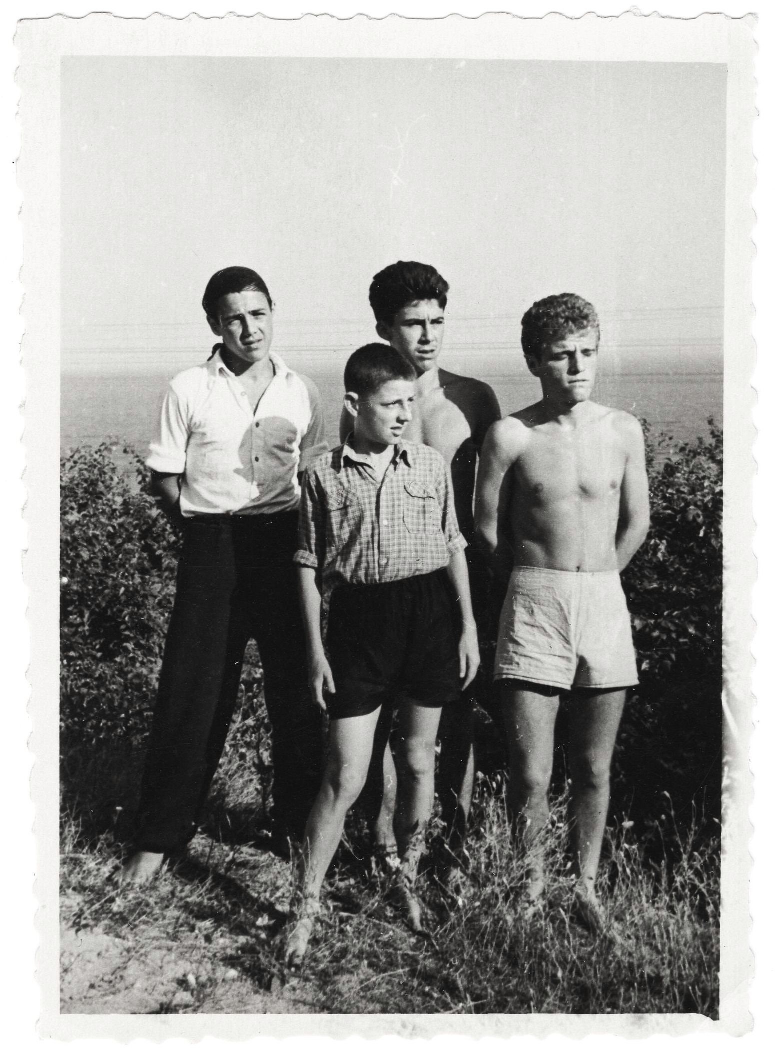 Four Best Buddies Teenage Boy Photo Bulgaria Balkans Funny Children