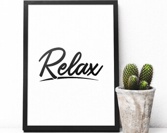 Relax poster | Etsy