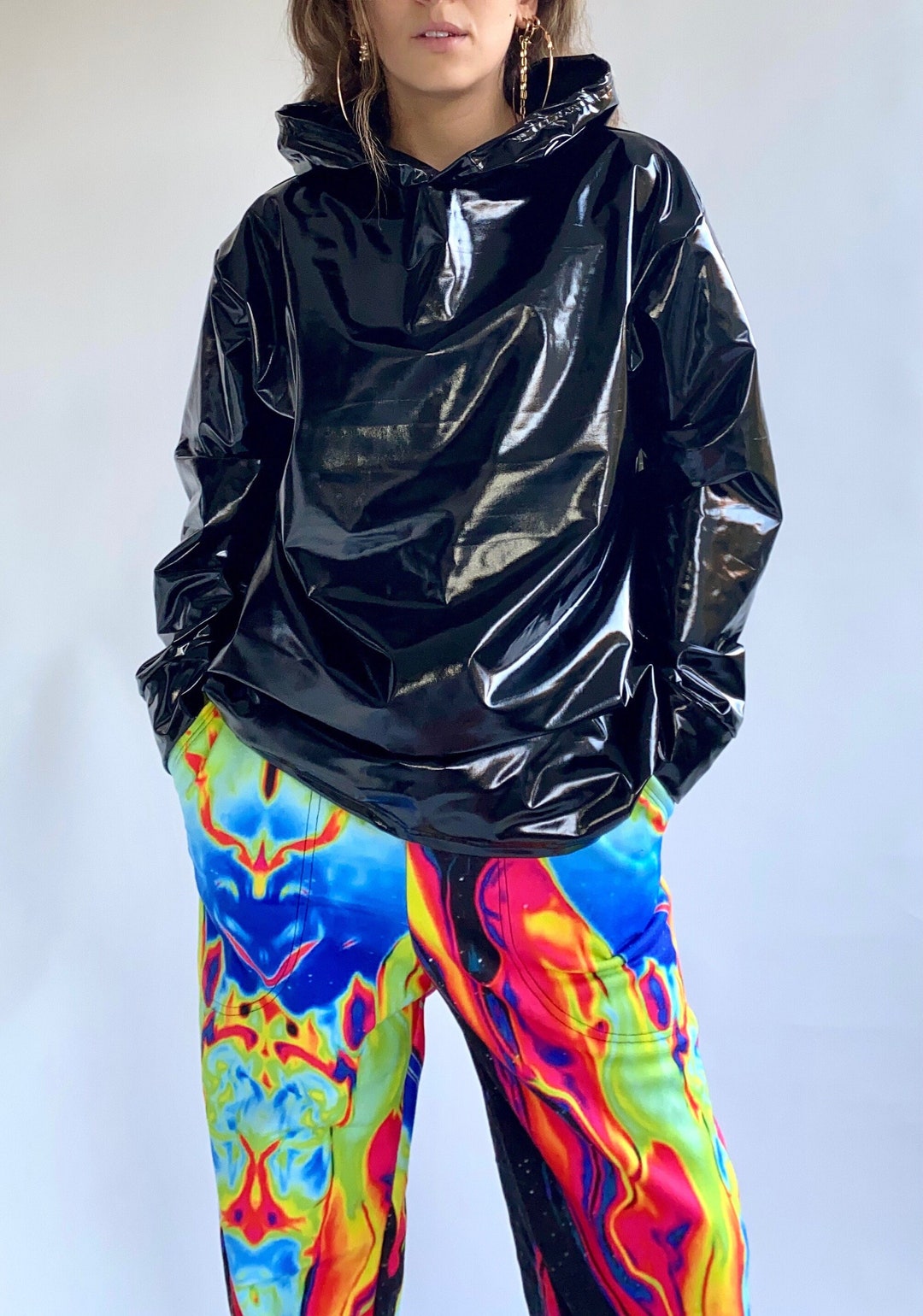 Walking Garbage Bag Sweatshirt: High Waist Faux Leather Techno Latex ...