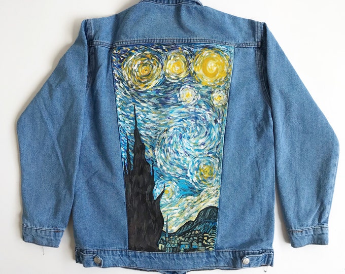 Customized Denim Jacket, Streetwear Denim Jacket With Art, Hand Painted ...