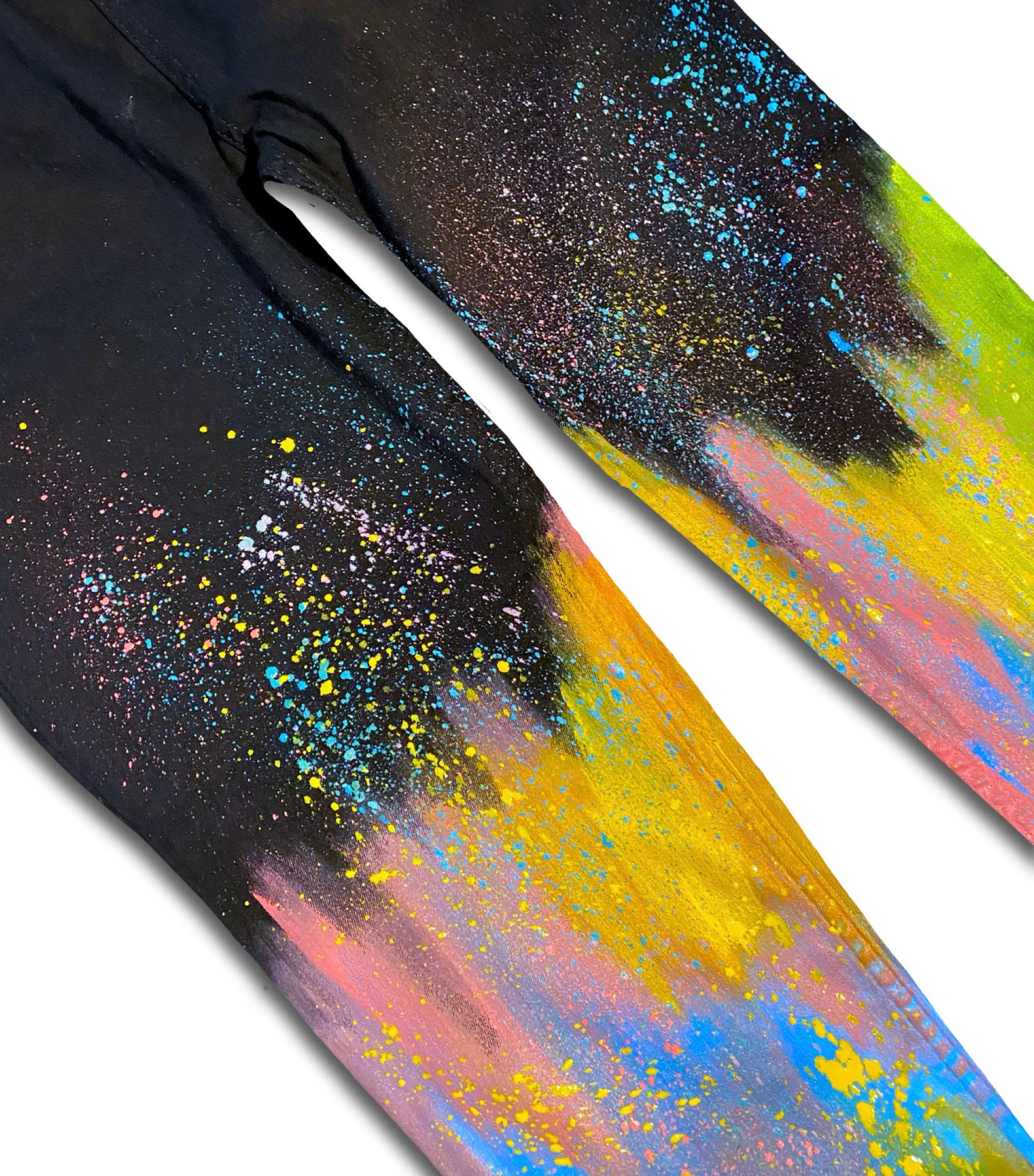 Coldplay Chris Martin Hand-painted Pants, Unique Festival Apparel Black ...