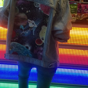 Hand Painted Jacket | Galaxy Space Universe Planets Stars Nebula Custom ...