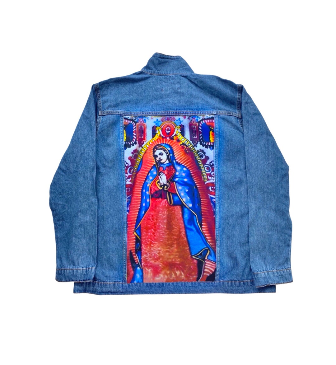 Virgin Rosales Hand Painted Jacket Mexican Style Jeans Jacket.mexican ...