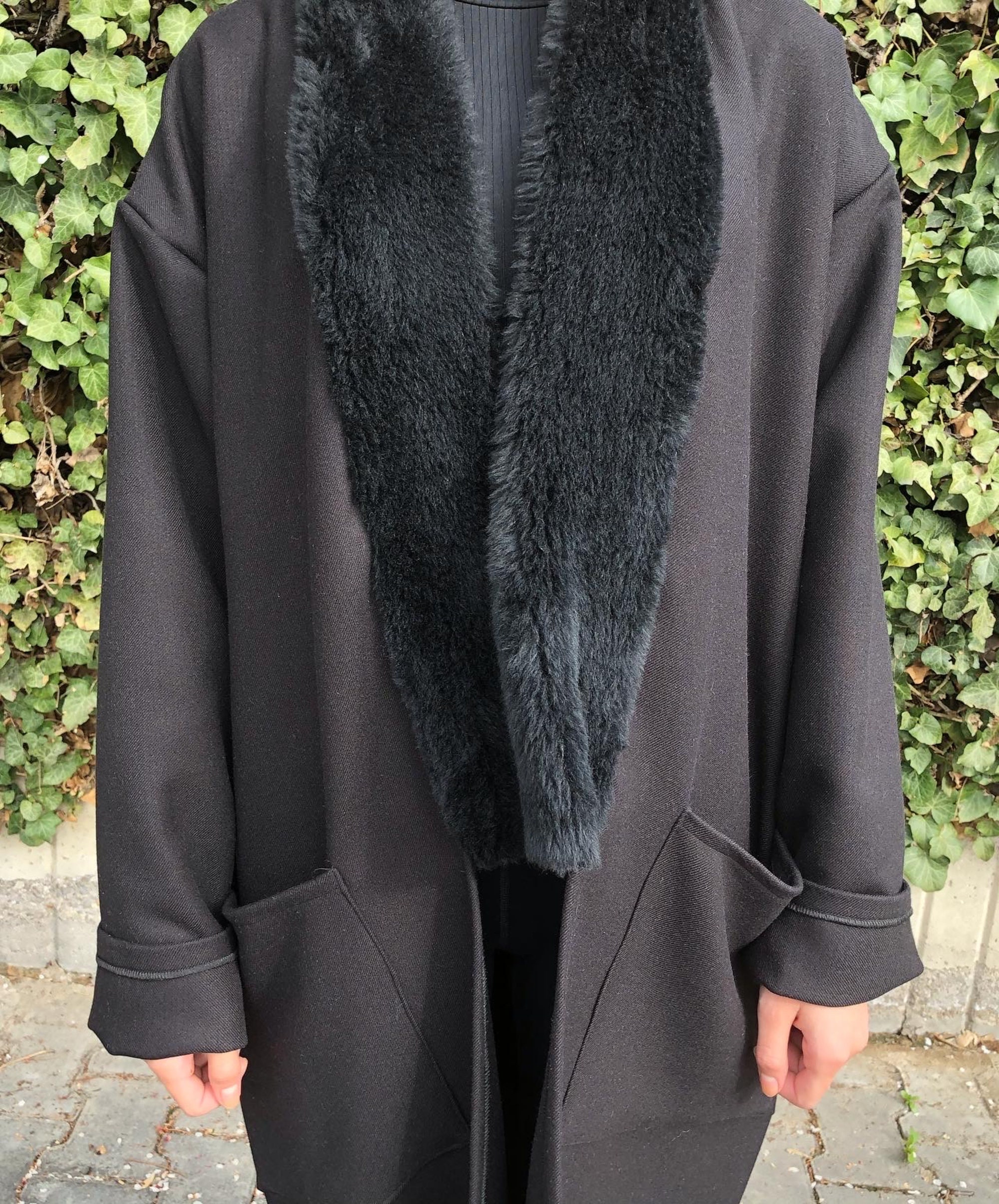 Hand Painted Wool Coat – Mystic Colorful Circle Statement Coat, Unique ...