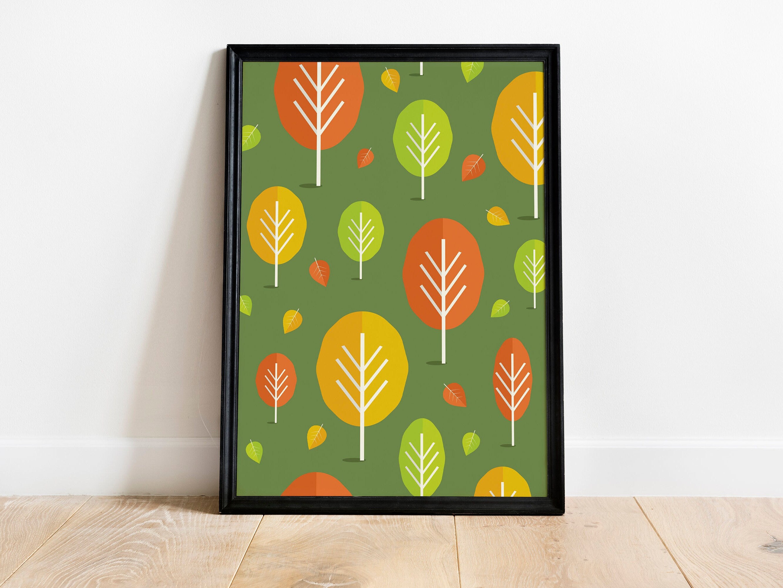 Printable Autumn Poster Digital Download of Fall Tree Pattern - Etsy