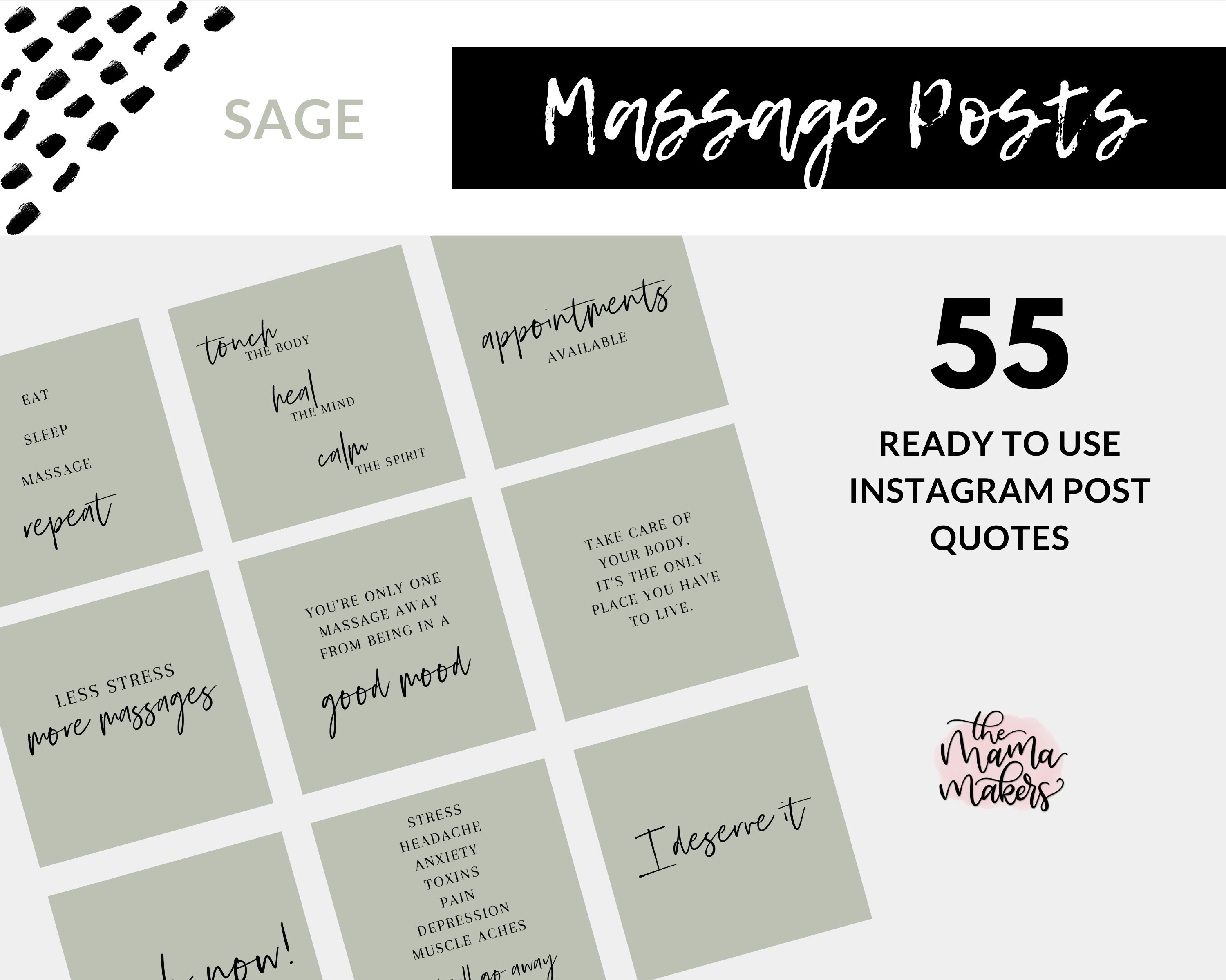 Massage Instagram Posts 55 Ready to Post Massage Therapist - Etsy