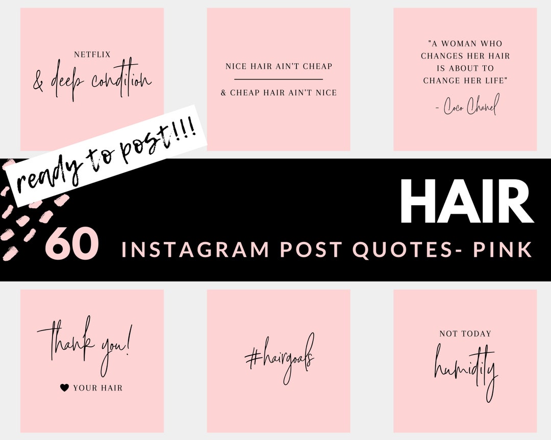 Hair Instagram Posts 60 Ready to Post Hair Instagram Quotes - Etsy