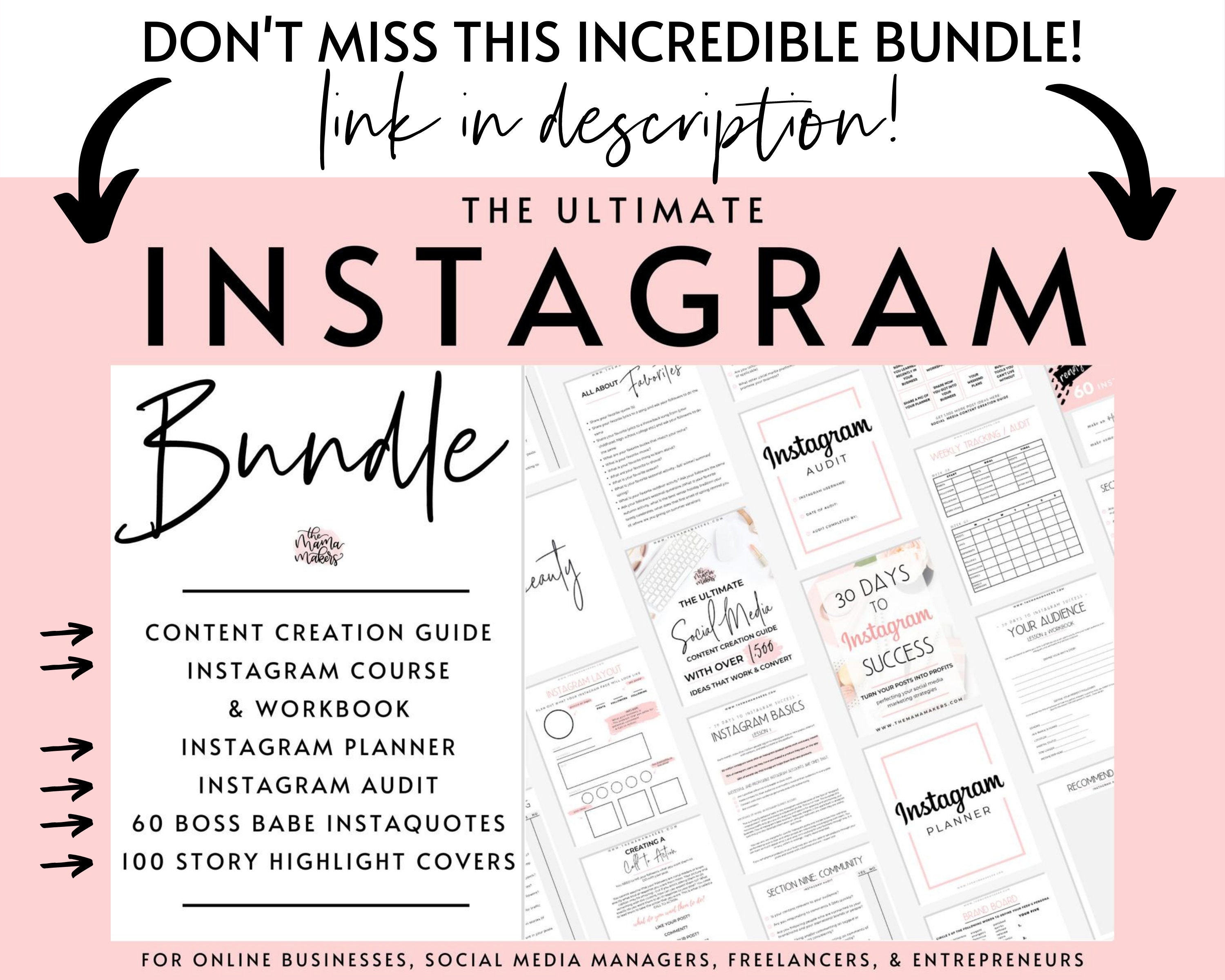 Instagram Success Course & Workbook | Instagram for Business Post Ideas ...