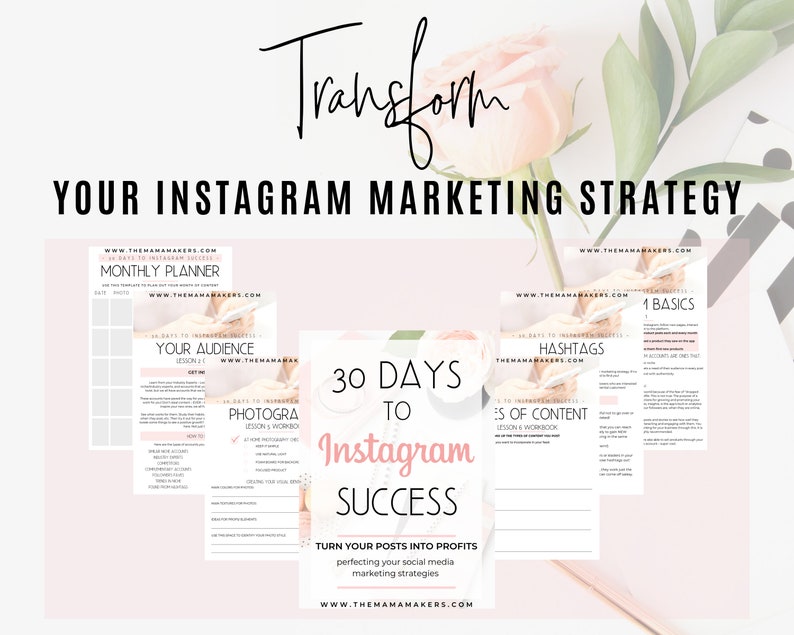 Instagram Success Course & Workbook | Instagram for Business Post Ideas ...