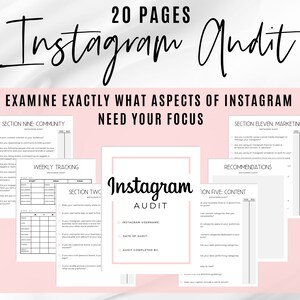 Instagram Audit & Mini Audit BUNDLE Social Media Audit Instagram Self ...