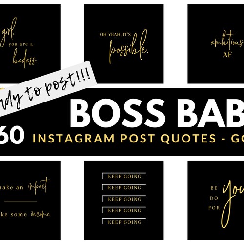Boss Babe Instagram Posts 60 Editable Instagram Post Quote - Etsy