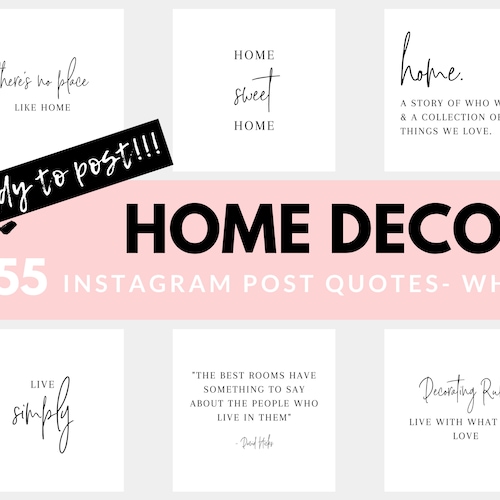 Home Decor Instagram Quotes Interior Design Posts Social - Etsy