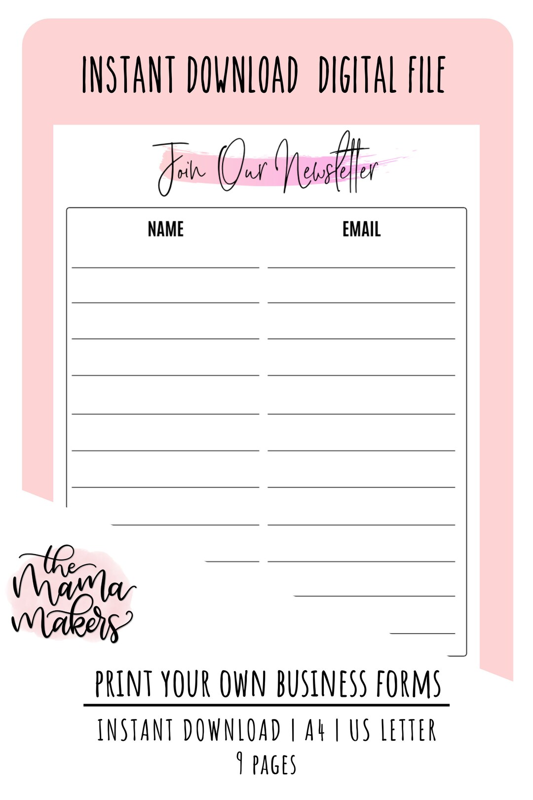 Craft Show Join Our Newsletter Printable | Instant Download | Digital ...