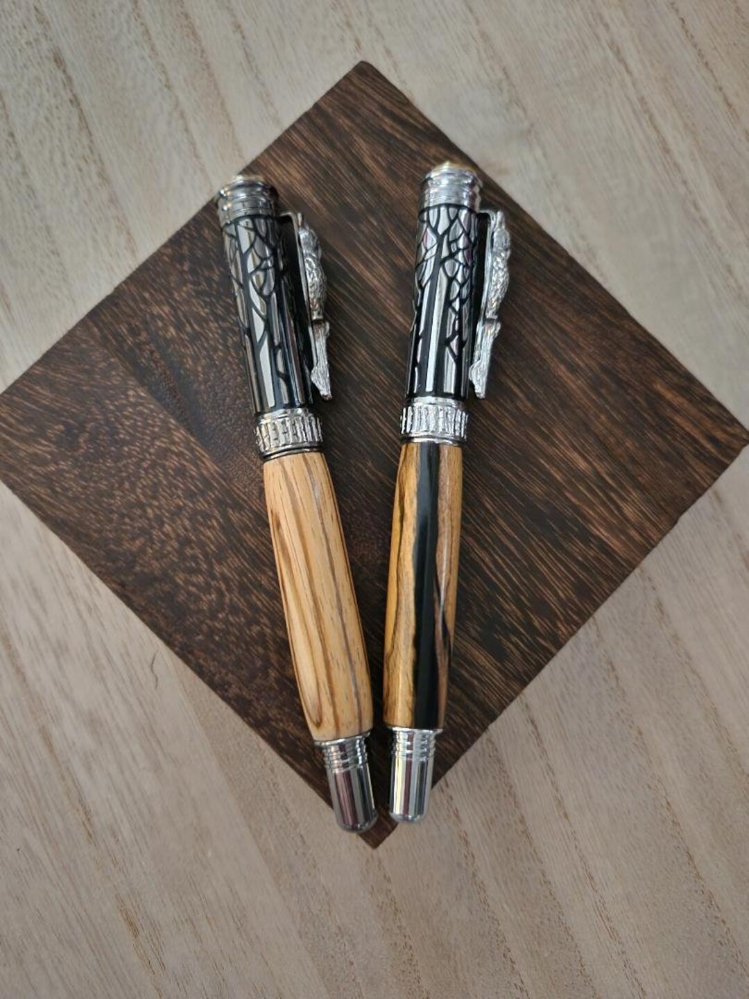 Handcrafted Owl Tree Ink Pen: Zebrawood or Marblewood Woodgrain - Etsy