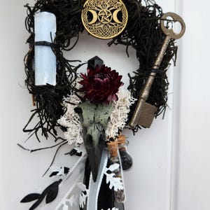 New Design Dark Forest Raven Skull Protection Witch Bells Real Skeleton ...