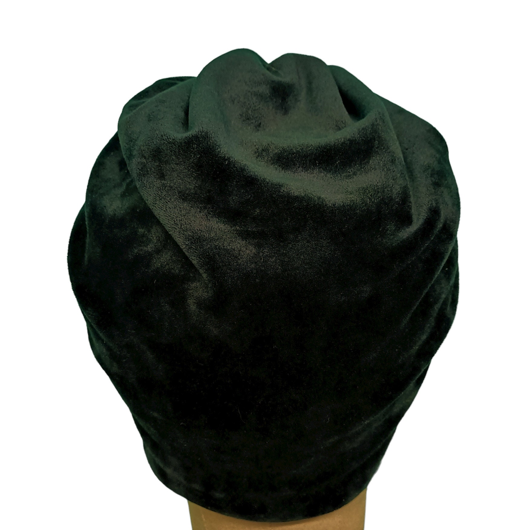 JEWEL Turban in Black Velvet / Turban With Red LUXURY BROOCH / Women's ...