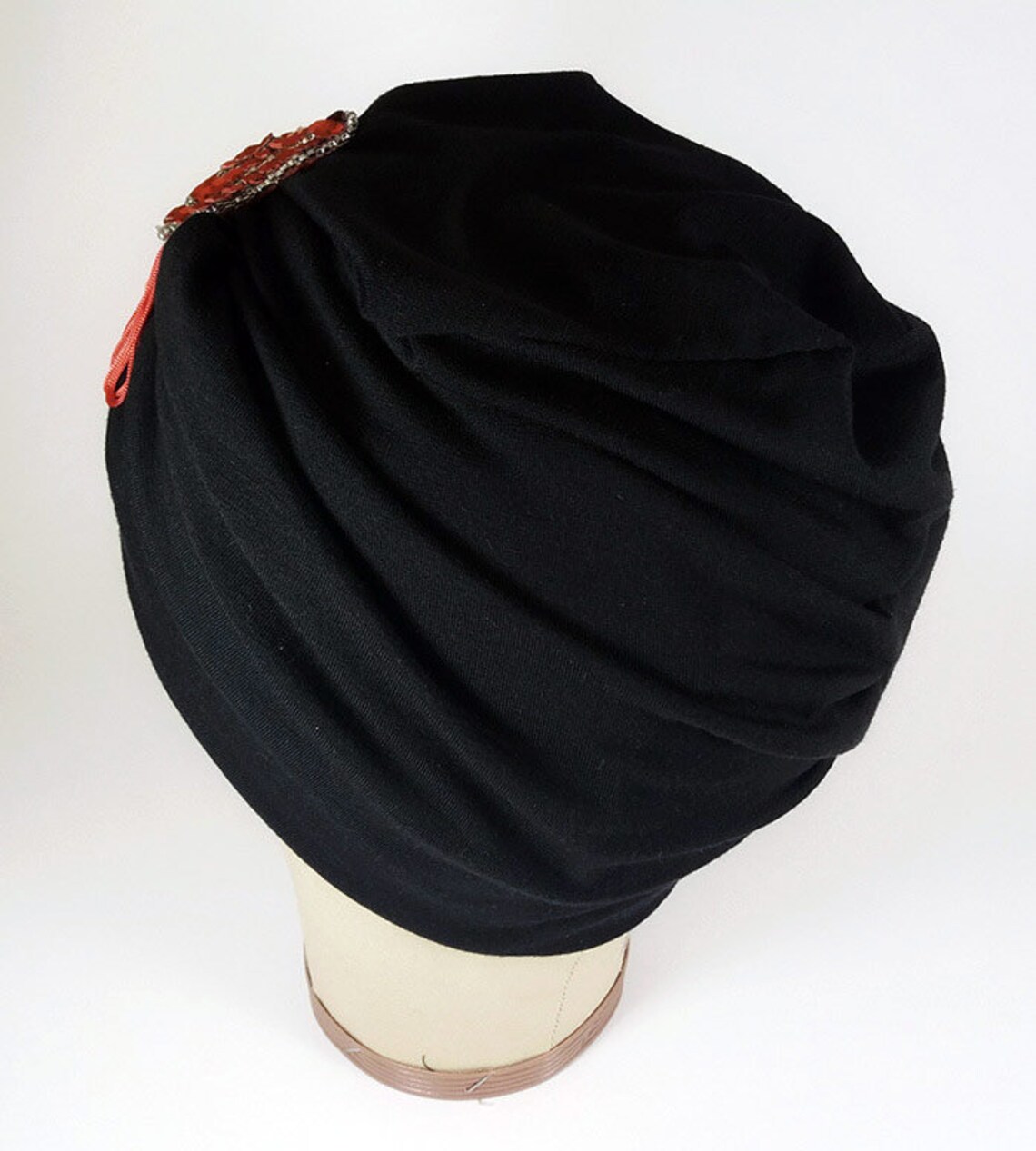 Black turban women red turban vintage style turban 40s 20s | Etsy