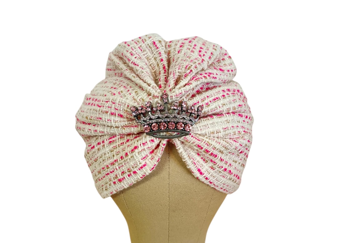 QUEEN'S TURBAN Chanel Inspiration With Sparkling Crown Style PIN ...