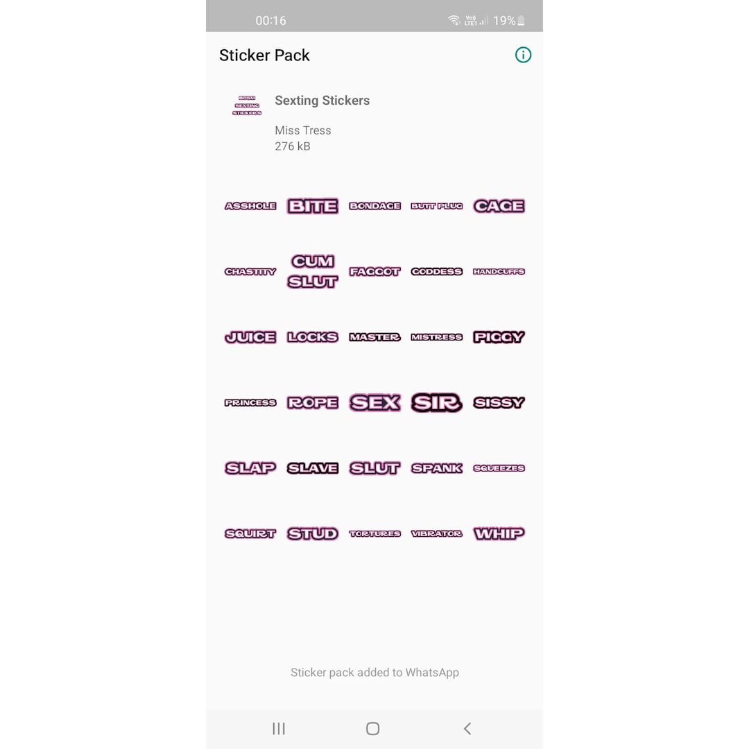 Bdsm Sexting Sticker Pack for Whatsapp Android - Etsy