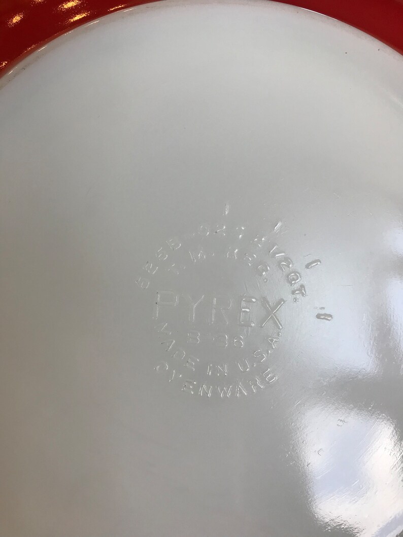 Vintage Red Square Hostess Pyrex Ovenware Glass Serving / Mixing Bowl ...